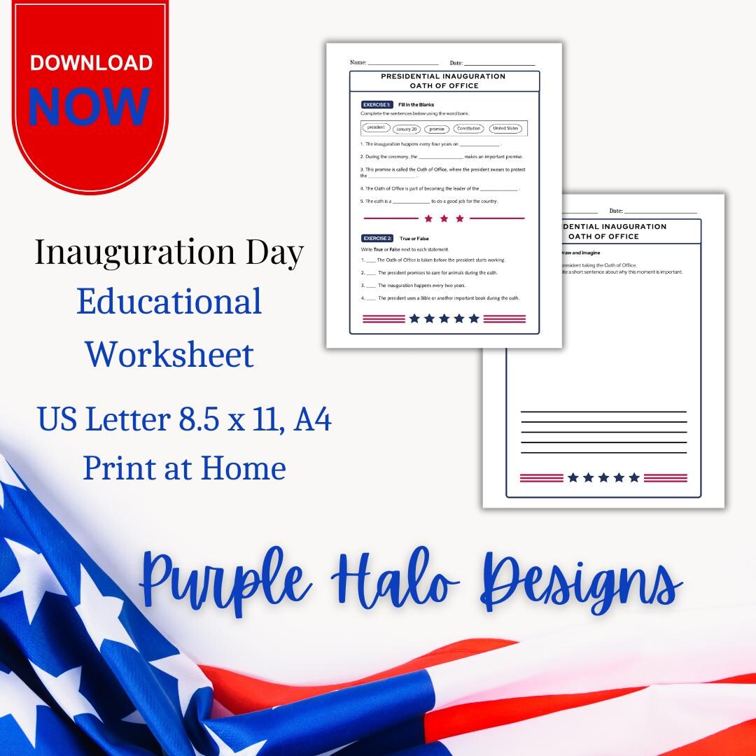 President Oath of Office Worksheet | Patriotic 2025 American ...