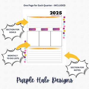 Quarterly Planner PDF 2025-2026 | 4-page Digital Download With Goals ...
