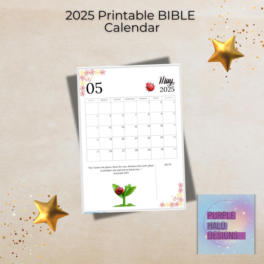 Printable Calendar, Bible Verse Designs A4 Portrait Size, 8.5 X 11 Size ...