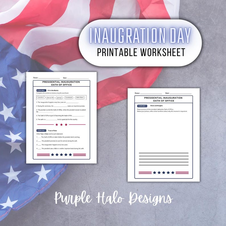 President Oath of Office Worksheet | Patriotic 2025 American ...