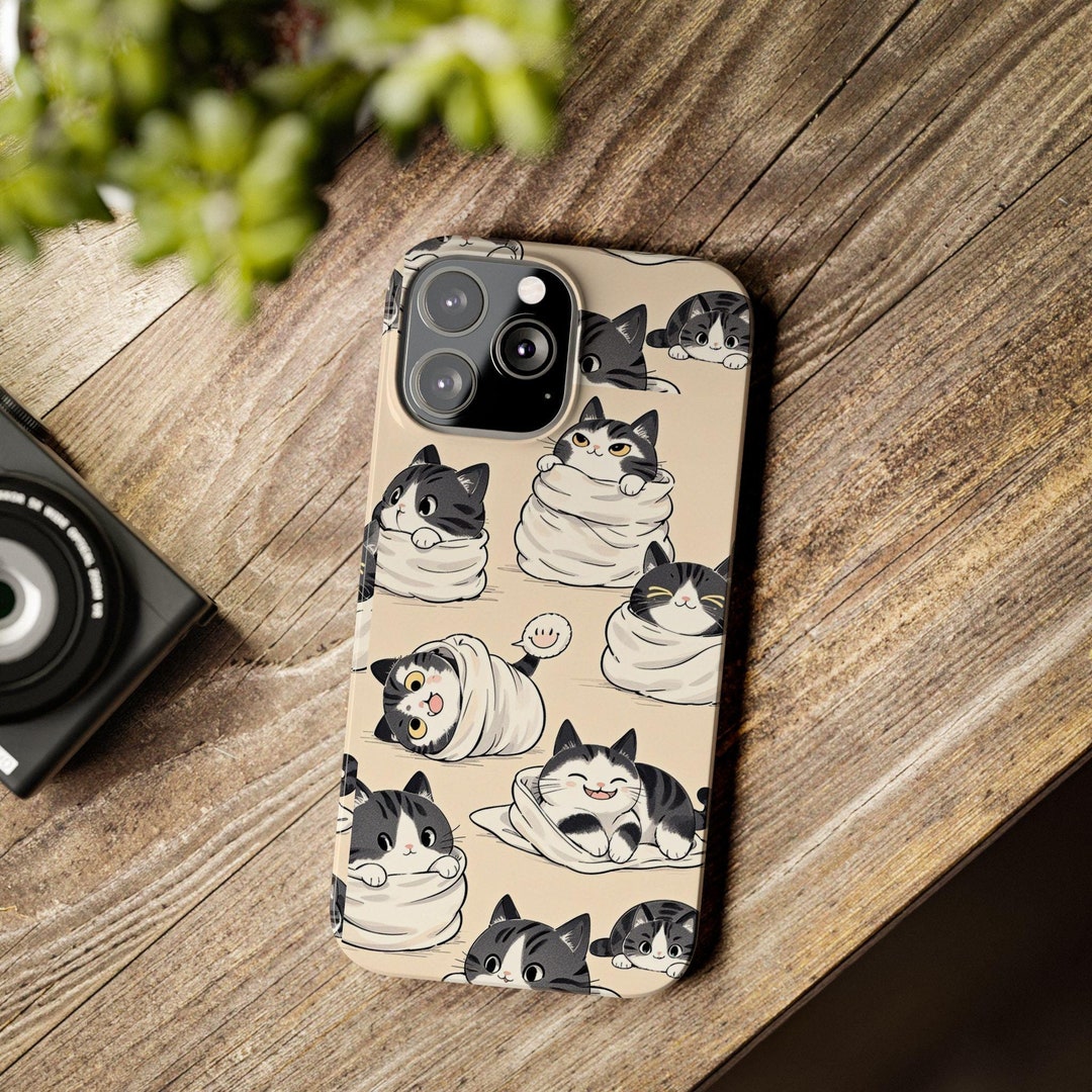 Cute Cat Phone Case Cat Meme Carton Pet Art iPhone Case Parody Cover ...