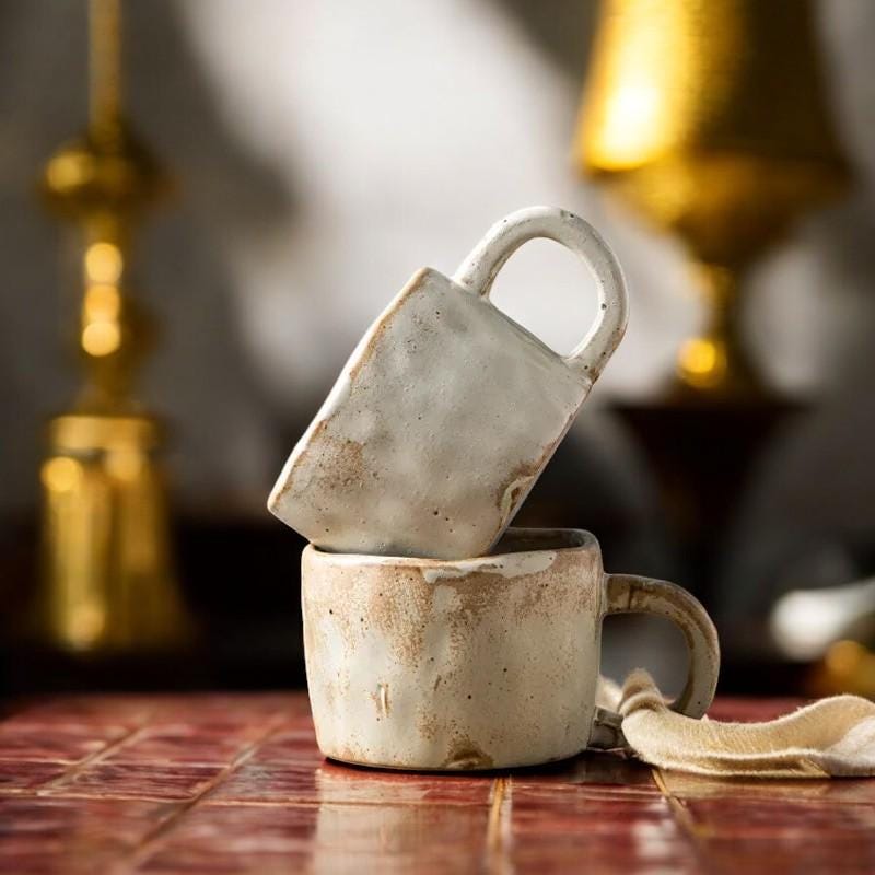 Ceramic Pottery Coffee Tea Cup With Spoon, Latte Cup, Couple Cup or ...