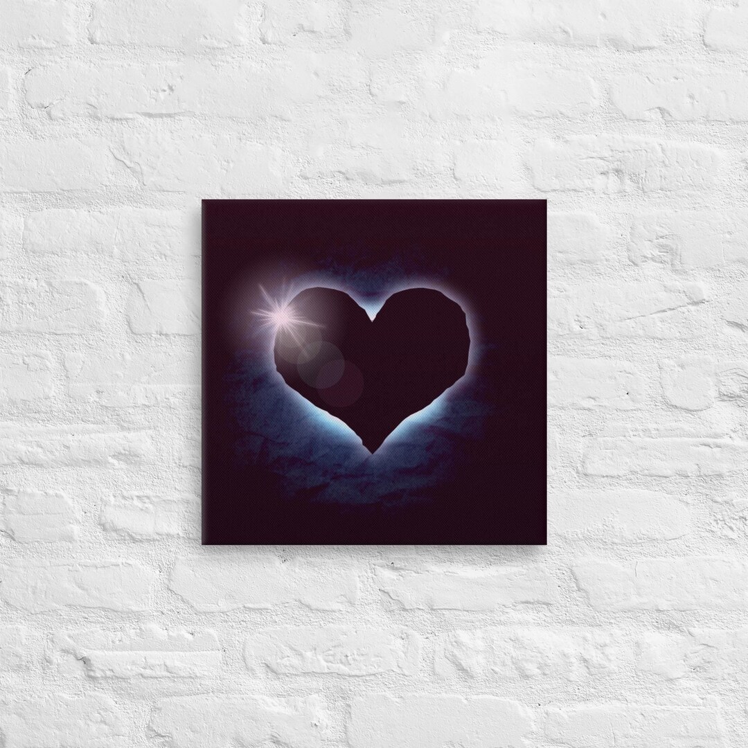 Total Eclipse of the Heart Canvas Wall Art Romantic Moon and Heart ...