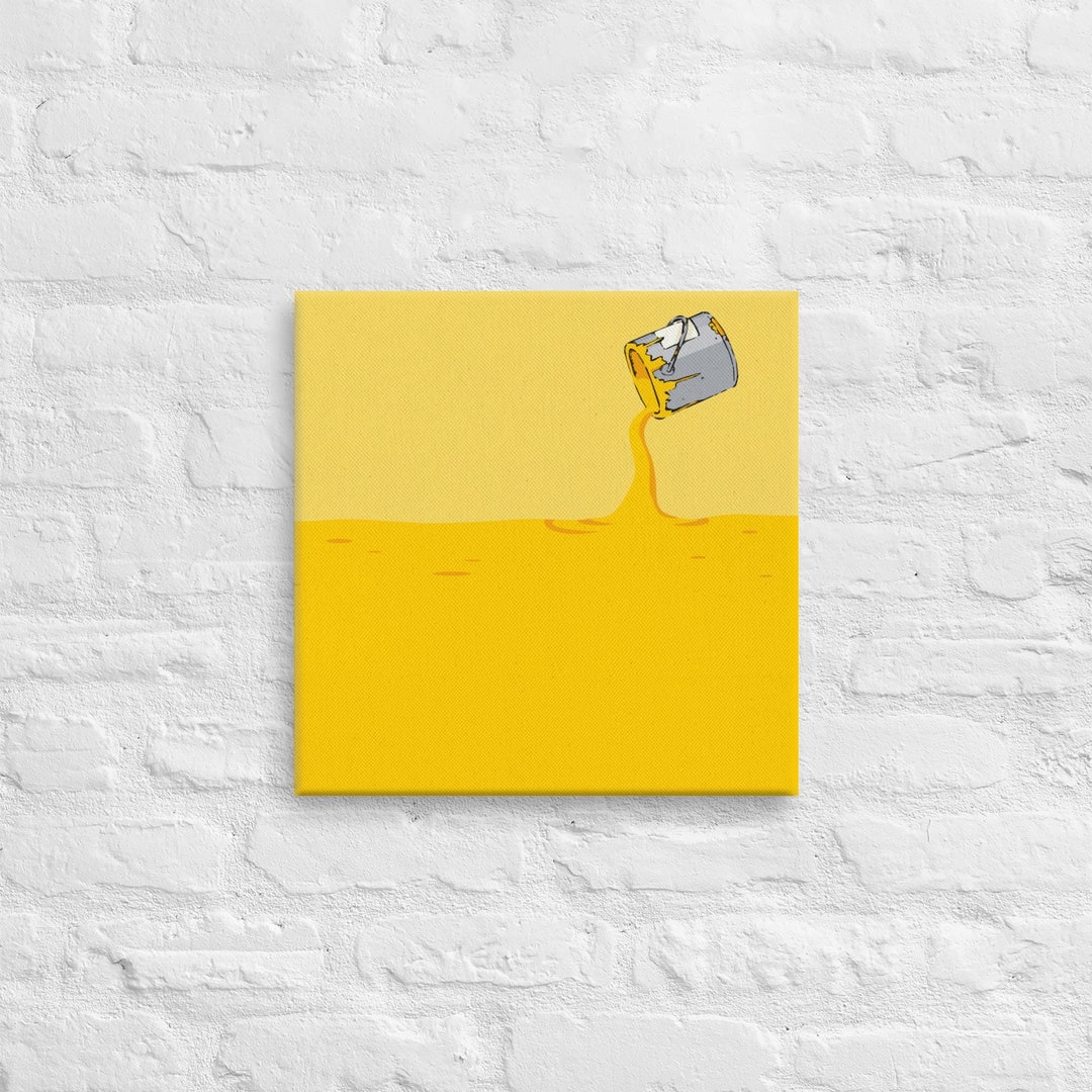 Yellow Paint Abstract Canvas – Modern Art Wall Décor – Vibrant Color ...