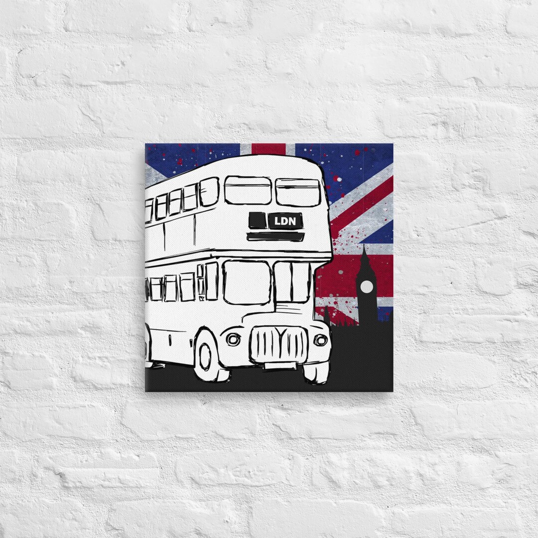 London Bus Canvas: Iconic Cityscape Wall Art – Red Double-decker Bus ...