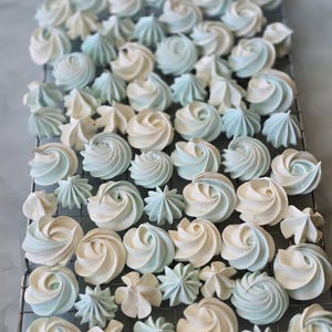 Meringue Cookies Blue and White - Etsy