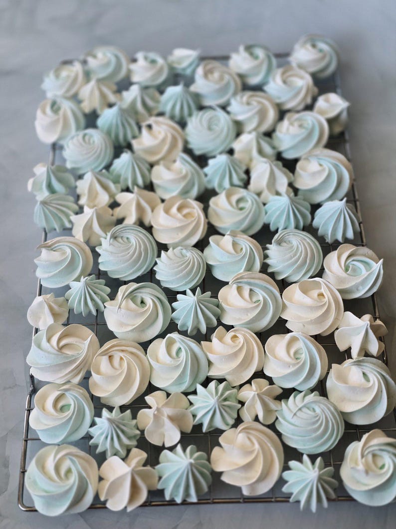 Meringue Cookies Blue and White - Etsy