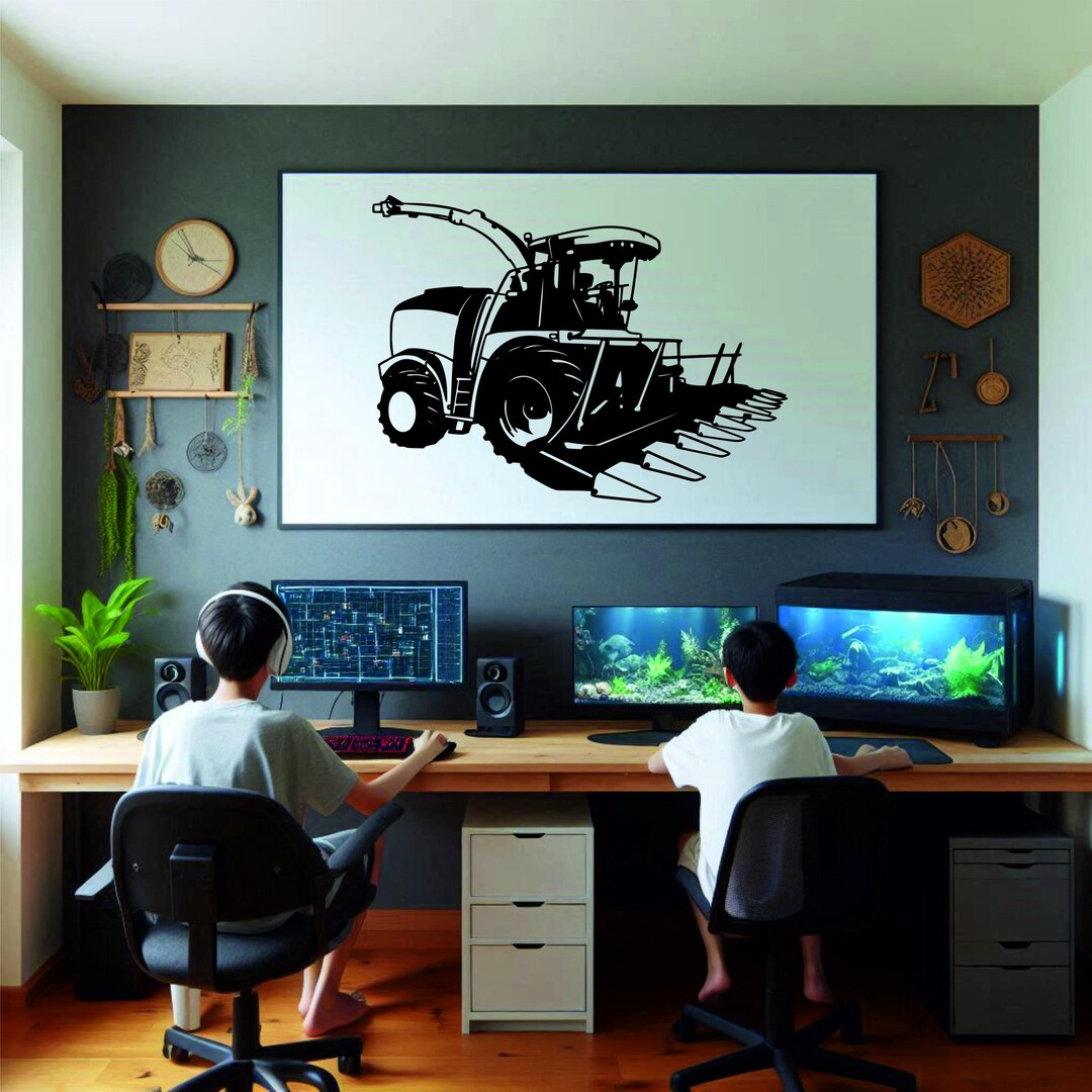 Combine Harvester Silhouette , Farm Farming Vehicle Silhouette , Metal ...