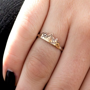 Mountain Range Ring Sterling Ring Stacking Ring Mountain - Etsy