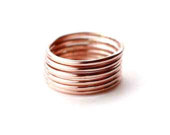 Rose Gold Sparkle Stacking Ring Stackable Ring textured - Etsy