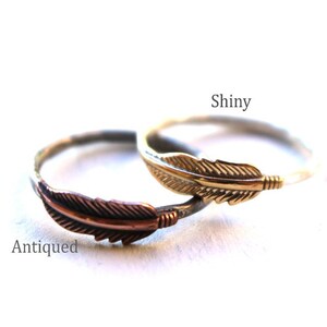 Feather Stack Ring, Stack Ring, Stack Band, Sterling Silver, Silver ...