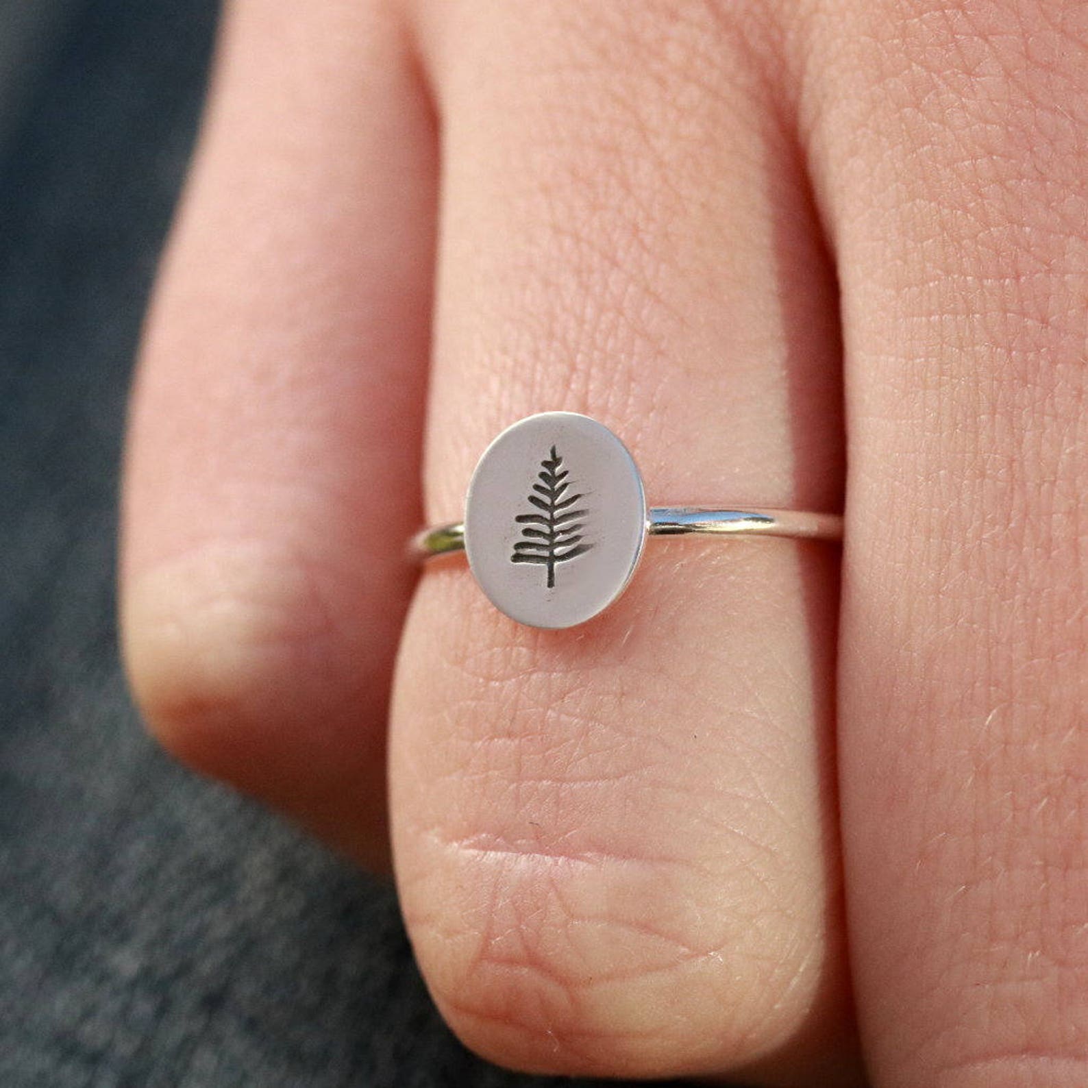Little Tree Ring Pine Tree Ring Evergreen Ring Sterling | Etsy