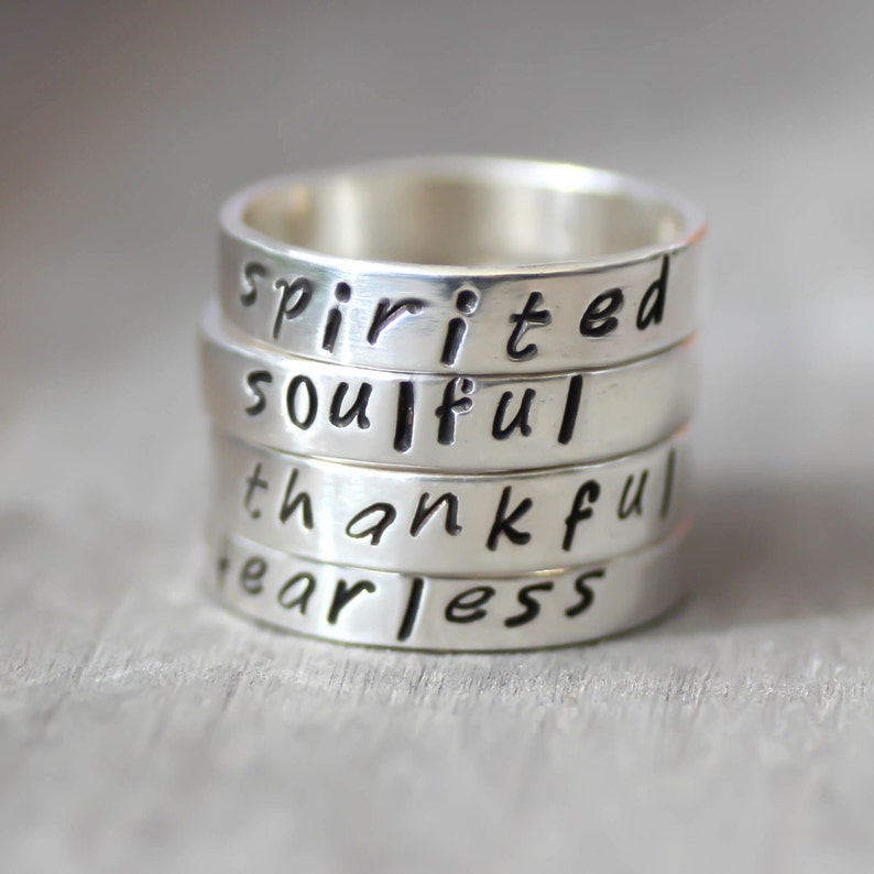 Stack Rings Name Rings Word Rings Personalized Name Rings | Etsy