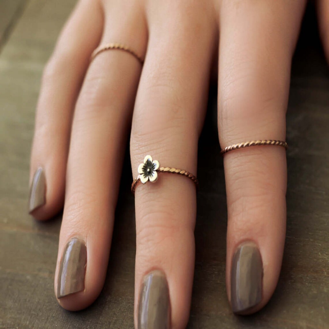Sweet Flower Ring, Sterling Flower Ring, Cherry Blossom Ring, Rose Gold ...