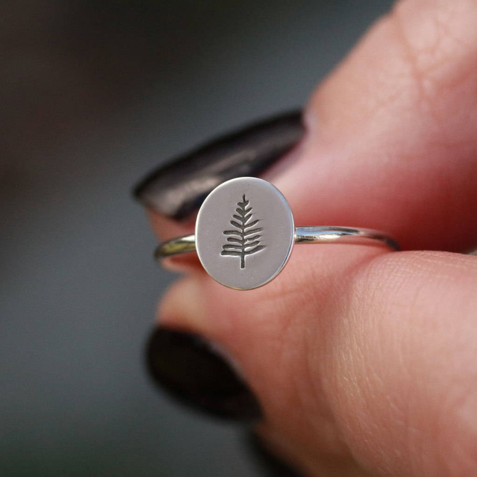 Little Tree Ring Pine Tree Ring Evergreen Ring Sterling | Etsy