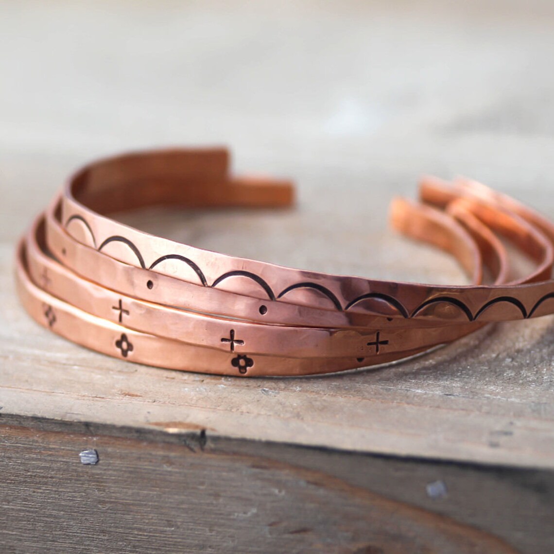 Boho Cuff Bracelet Copper Cuff Hipster Bracelet Hammered | Etsy