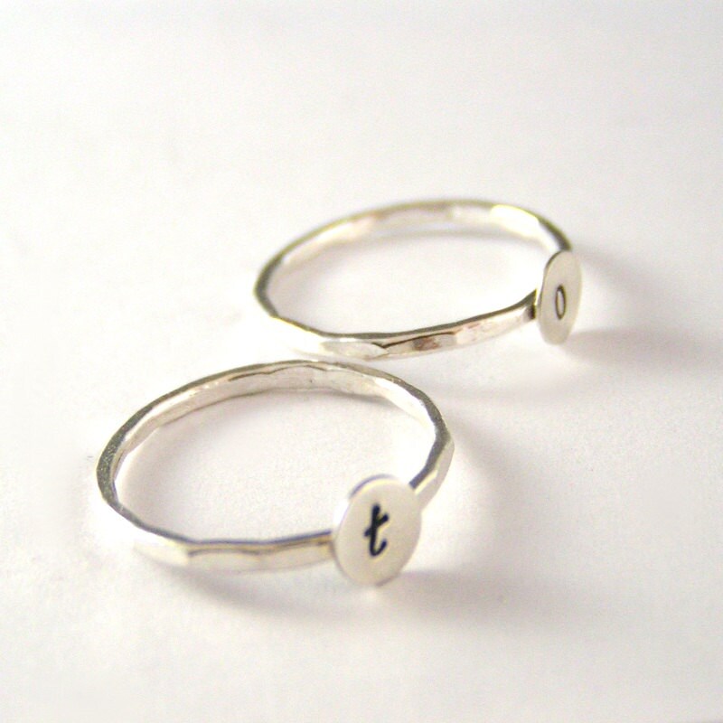 Custom Initial Ring Stack Ring Copper Ring Personalized - Etsy