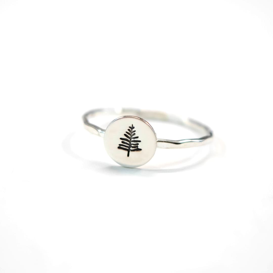 Evergreen Tree Ring, Northwoods Pine Tree Ring, Pine Tree Ring, Tree ...