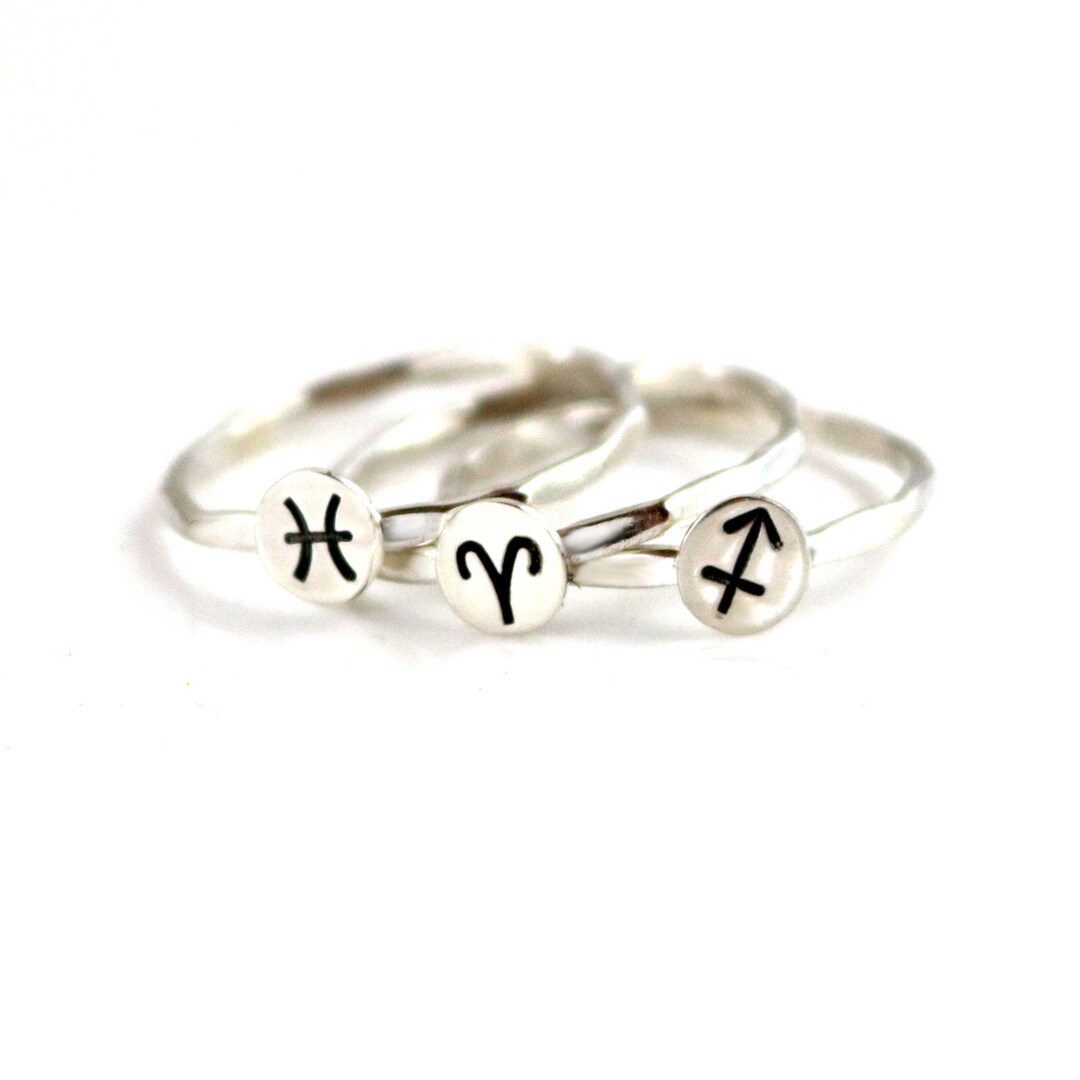 Zodiac Symbol Ring, Astrology Ring, Birthday Ring, Zodiac Jewelry ...