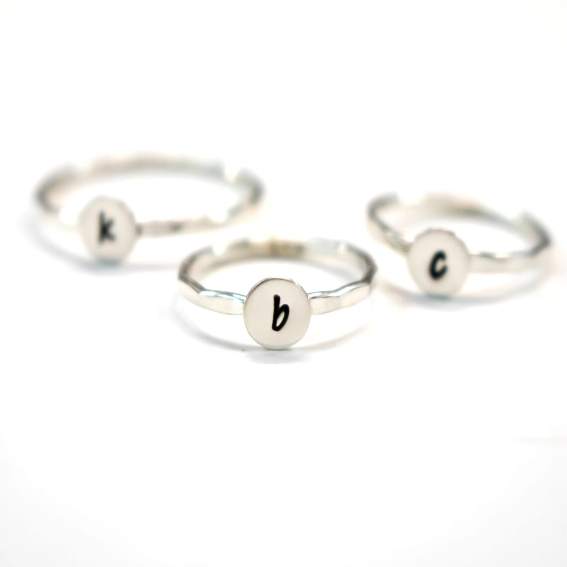 Petite Initial Ring Custom Stack Ring Personalized Initial | Etsy