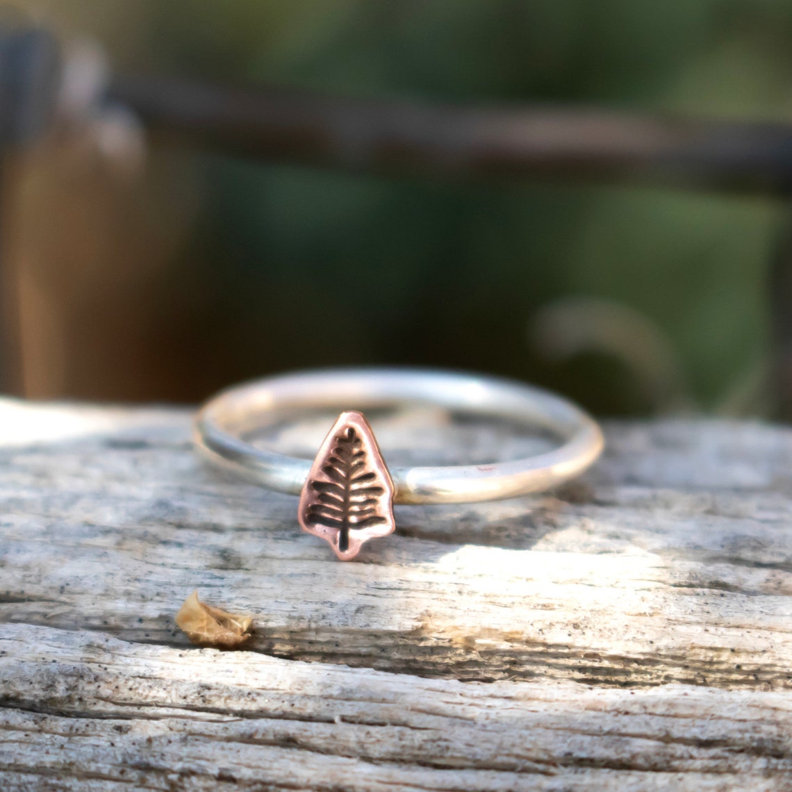 Little Copper Tree Ring, Pine Tree Ring, Copper Pine Tree, Womens Stack ...