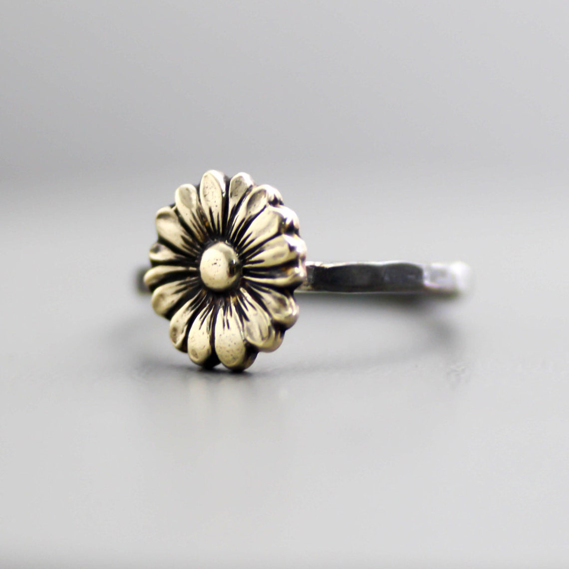 Boho Sunflower Ring Flower Stack Ring Flower Ring Silver - Etsy