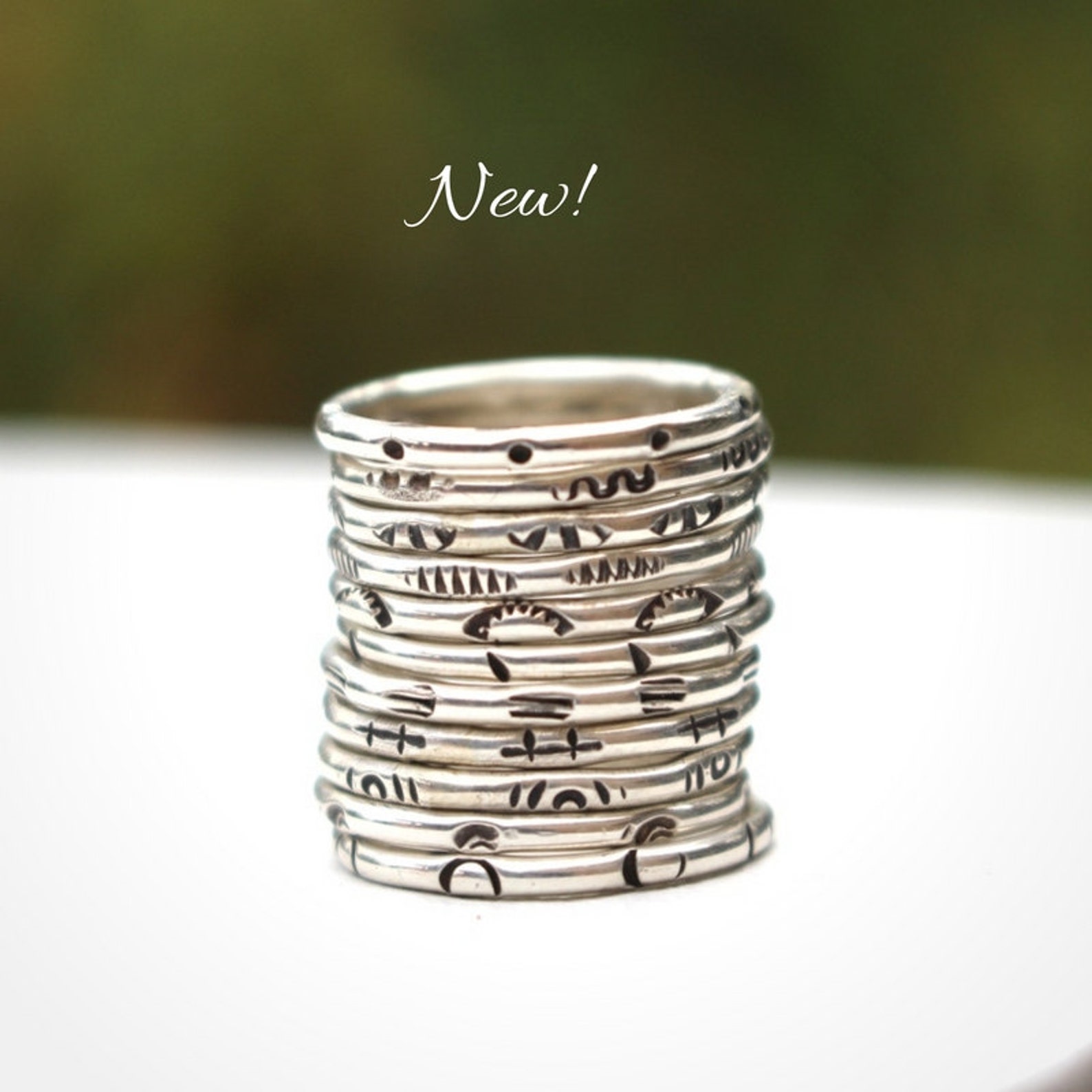 Textured Stack Rings Sterling Stack Rings Custom Stack - Etsy