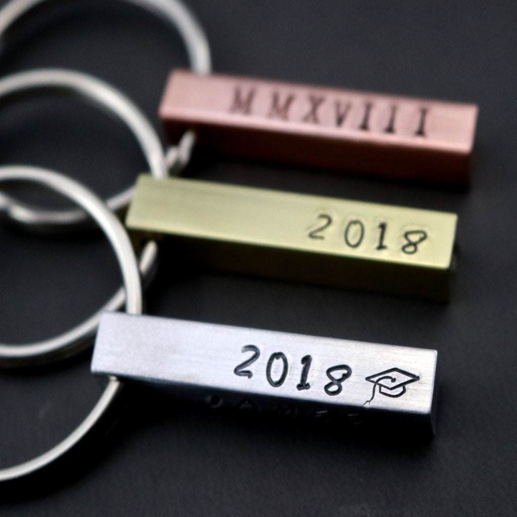 Graduation Keychain Bar Keychain Personalized Bar Keychain | Etsy