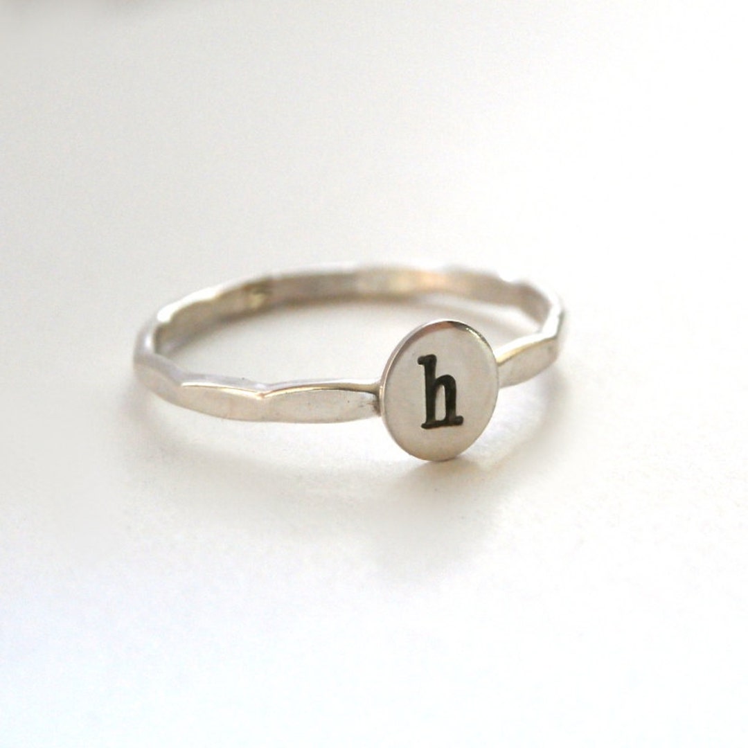 Initial Ring, Custom Initial Ring, Sterling Silver, Brass, or Copper ...