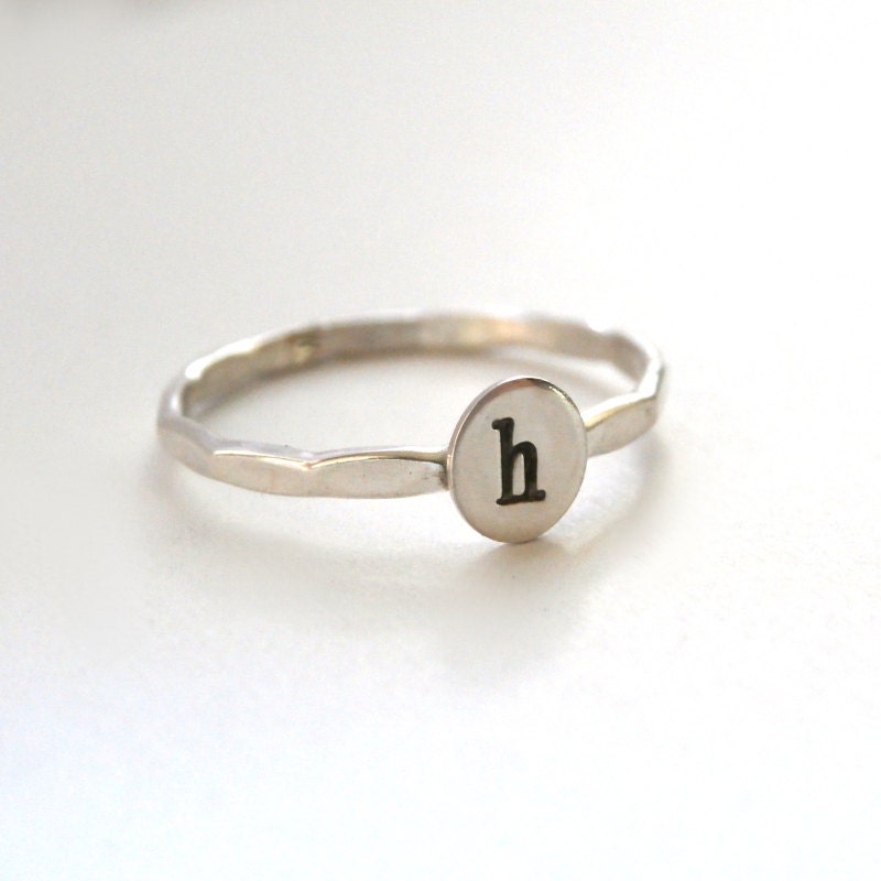 Initial Ring Custom Initial Ring Sterling Silver Brass or - Etsy