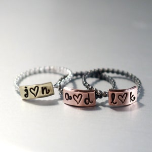 Sweetheart Love Ring, Custom Initial Rings, Valentines Day, Heart Ring, Custom Initial Ring ...