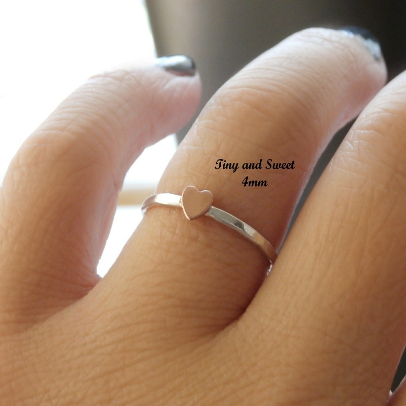 Copper Heart Stack Ring Stack Ring Sterling Silver Stack | Etsy