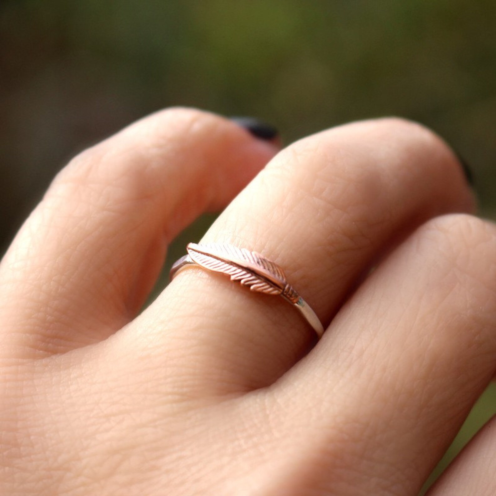 Feather Stack Ring Stack Ring Stack Band Sterling Silver | Etsy