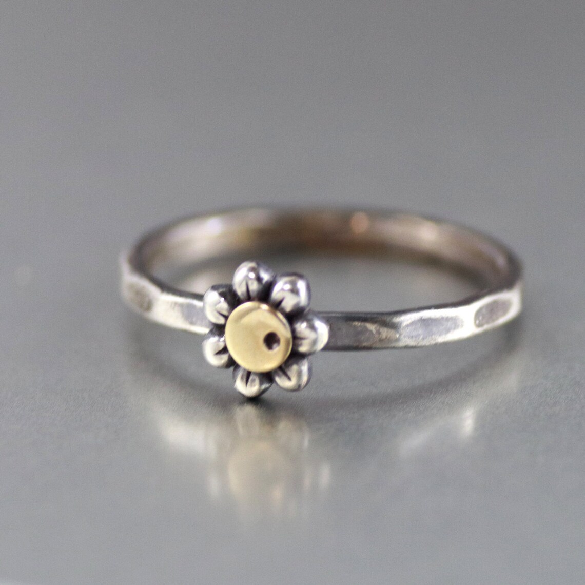 Little Wildflower Ring Sterling Flower Ring Boho Flower - Etsy