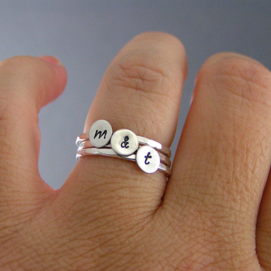Stack Rings Sterling Silver Rings Custom Rings Personalized - Etsy