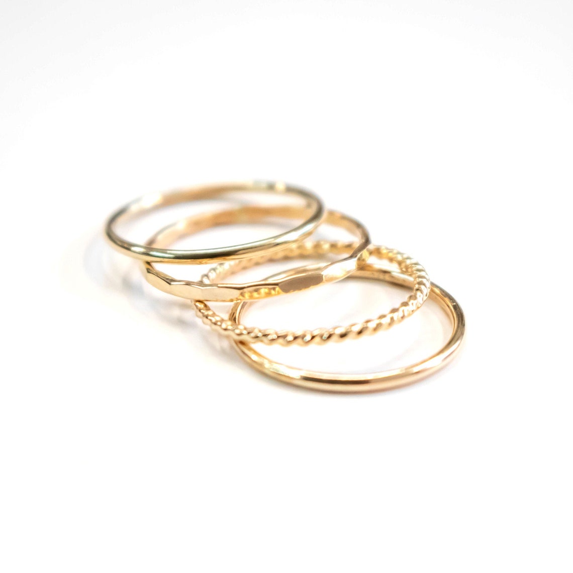 Gold Stack Rings Stacking Band Gold Rings Gold Band Gold | Etsy