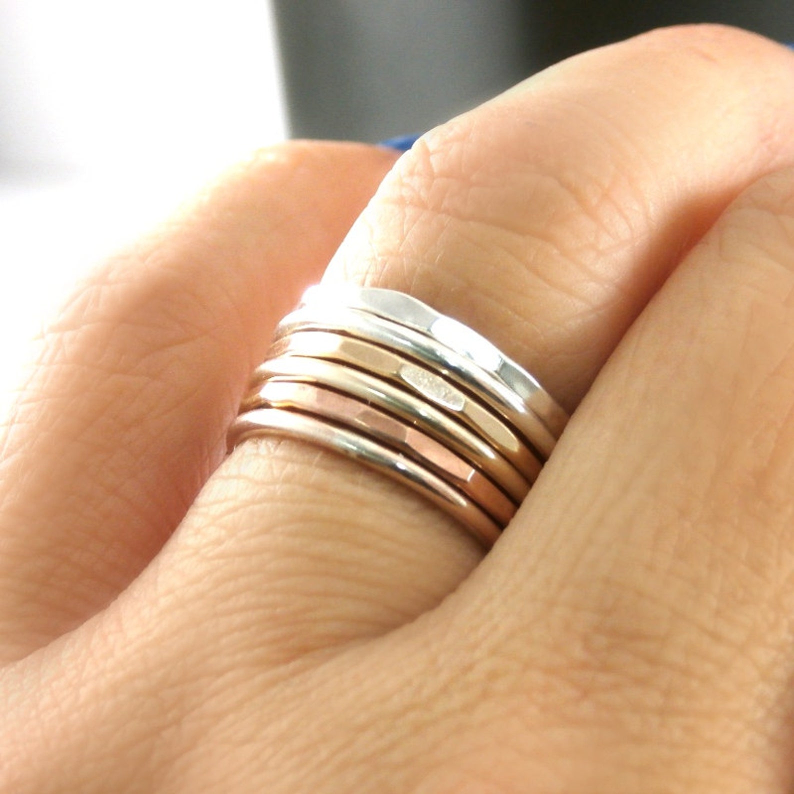 Custom Stack Rings Set of 2 Stack Rings Sterling Silver - Etsy