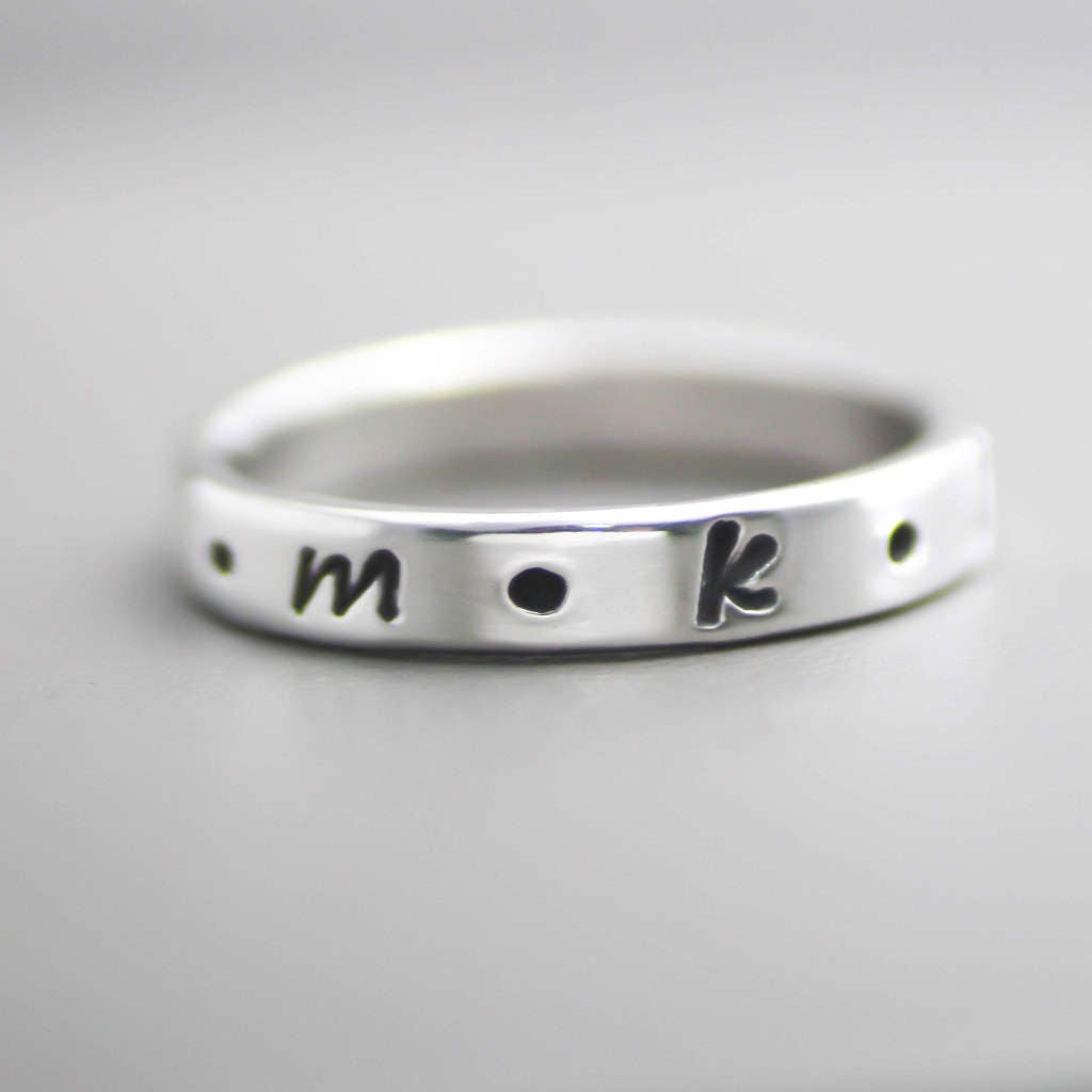 Mothers Ring Custom Initial Ring Initial Stack Ring | Etsy
