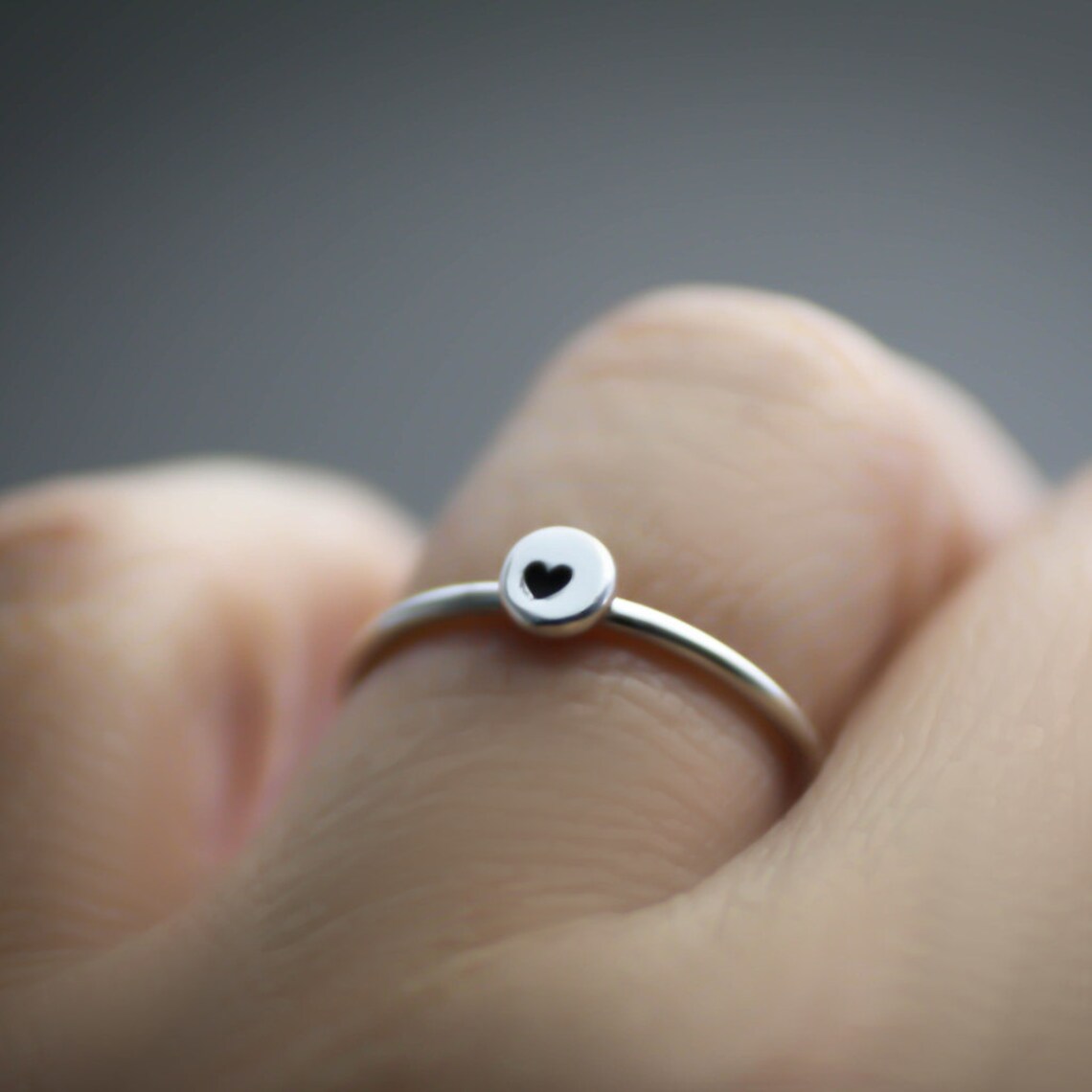 Little Love Heart Ring Stack Ring Heart Stack Ring Sterling | Etsy