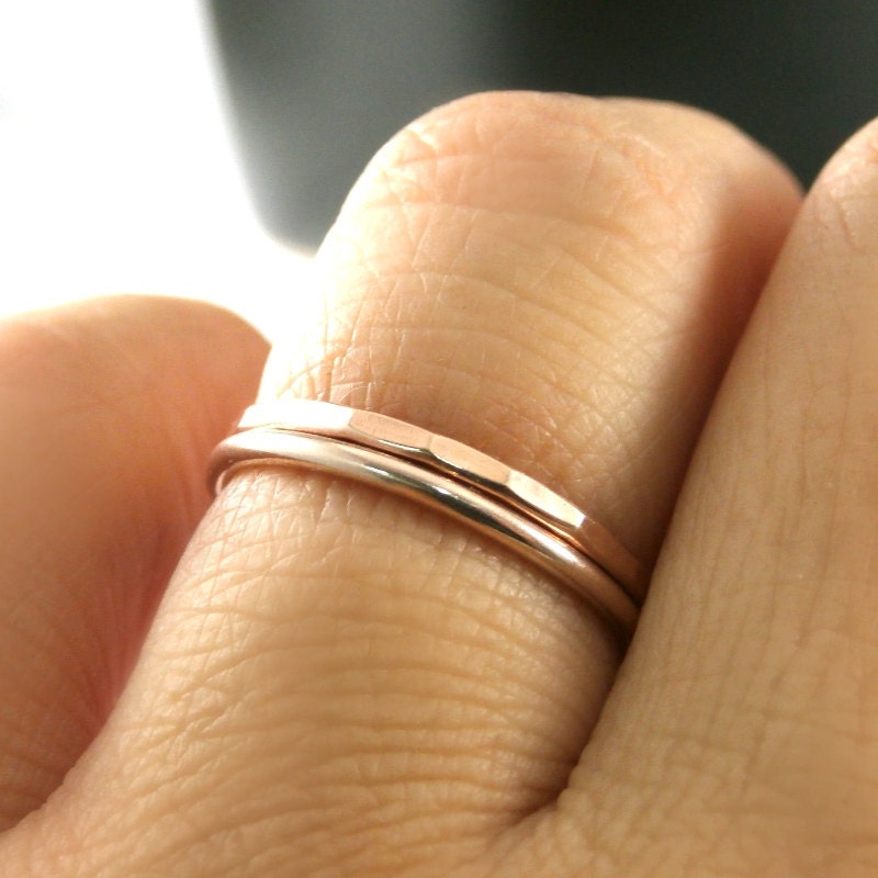 Custom Stack Rings Set of 2 Stack Rings Sterling Silver - Etsy