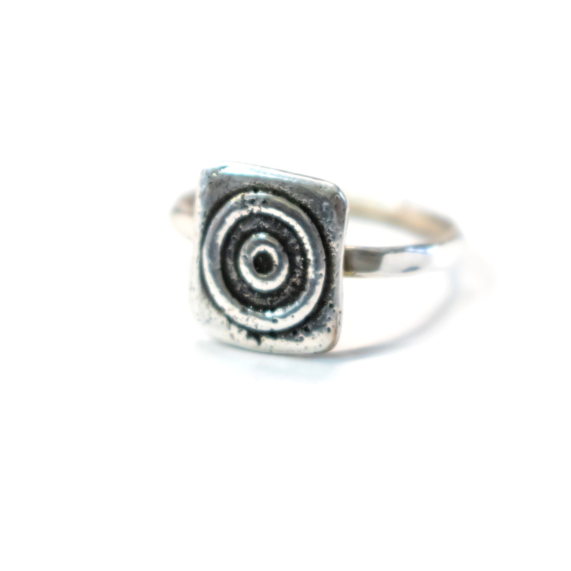 Modern Circle Ring Bullseye Ring Sterling Ring Stack Ring | Etsy