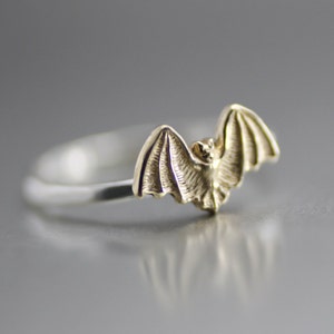 Bat Ring, Sterling Stack Ring, Hammered Ring, Gold Bat Ring, Silver ...