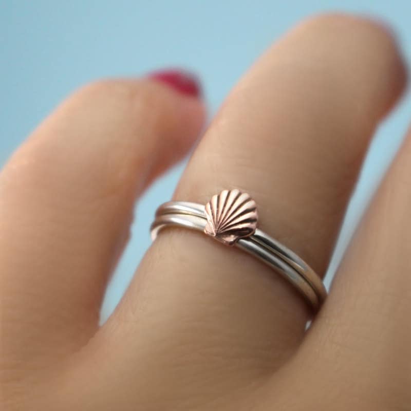 Sea Shell Ring Shell Stack Ring Tide Pool Ring Ocean Ring | Etsy