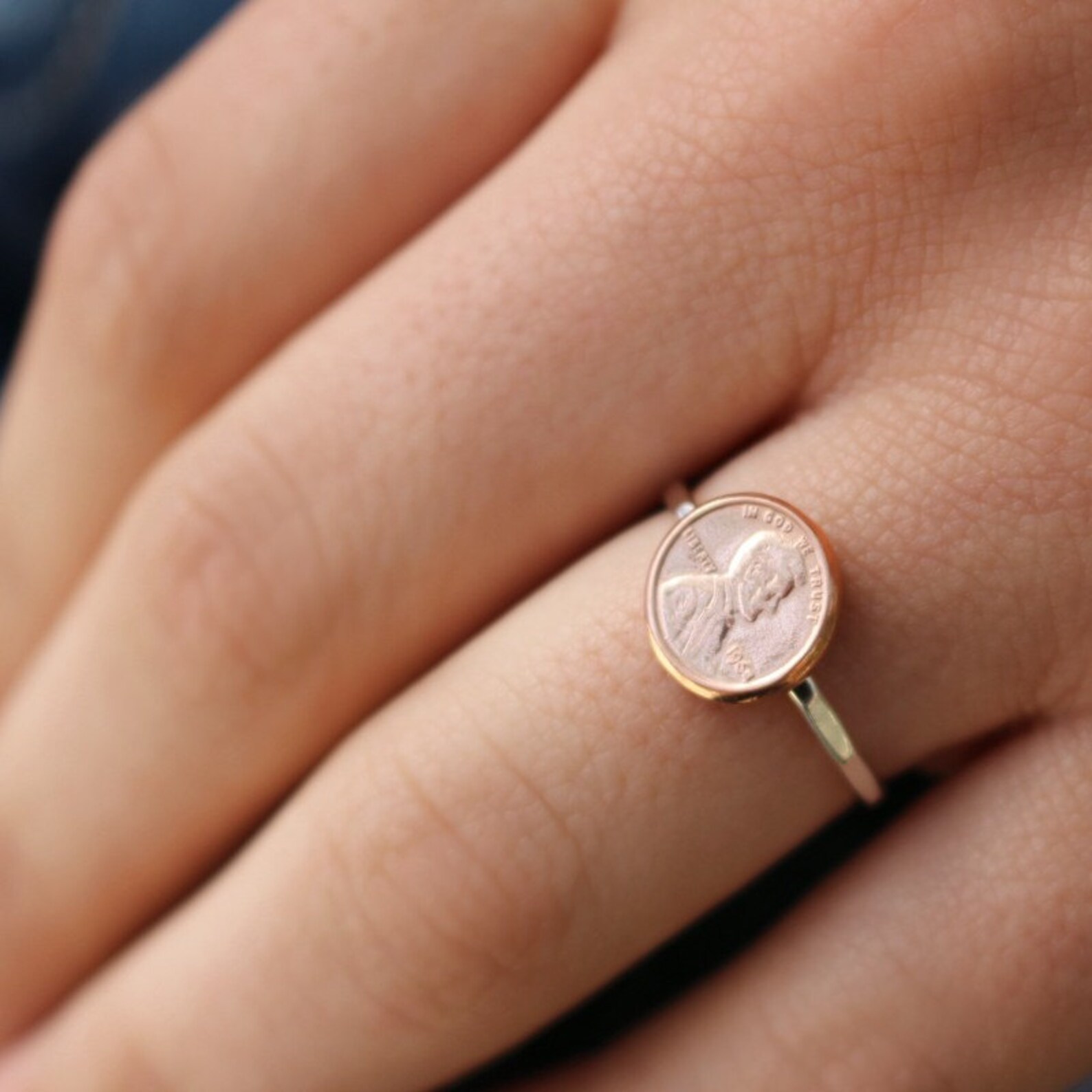 Penny Ring Lucky Penny Ring Copper Penny Penny Stack Ring - Etsy