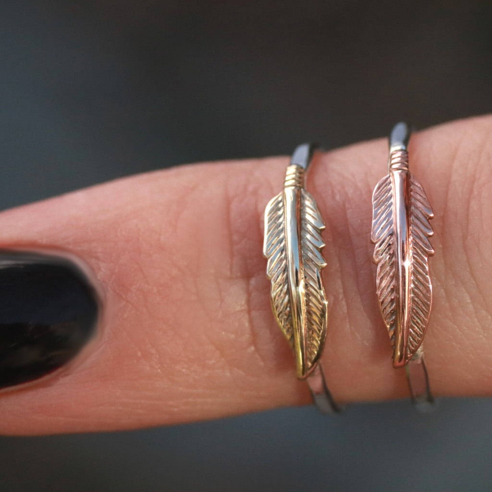 Feather Stack Ring Stack Ring Stack Band Sterling Silver | Etsy
