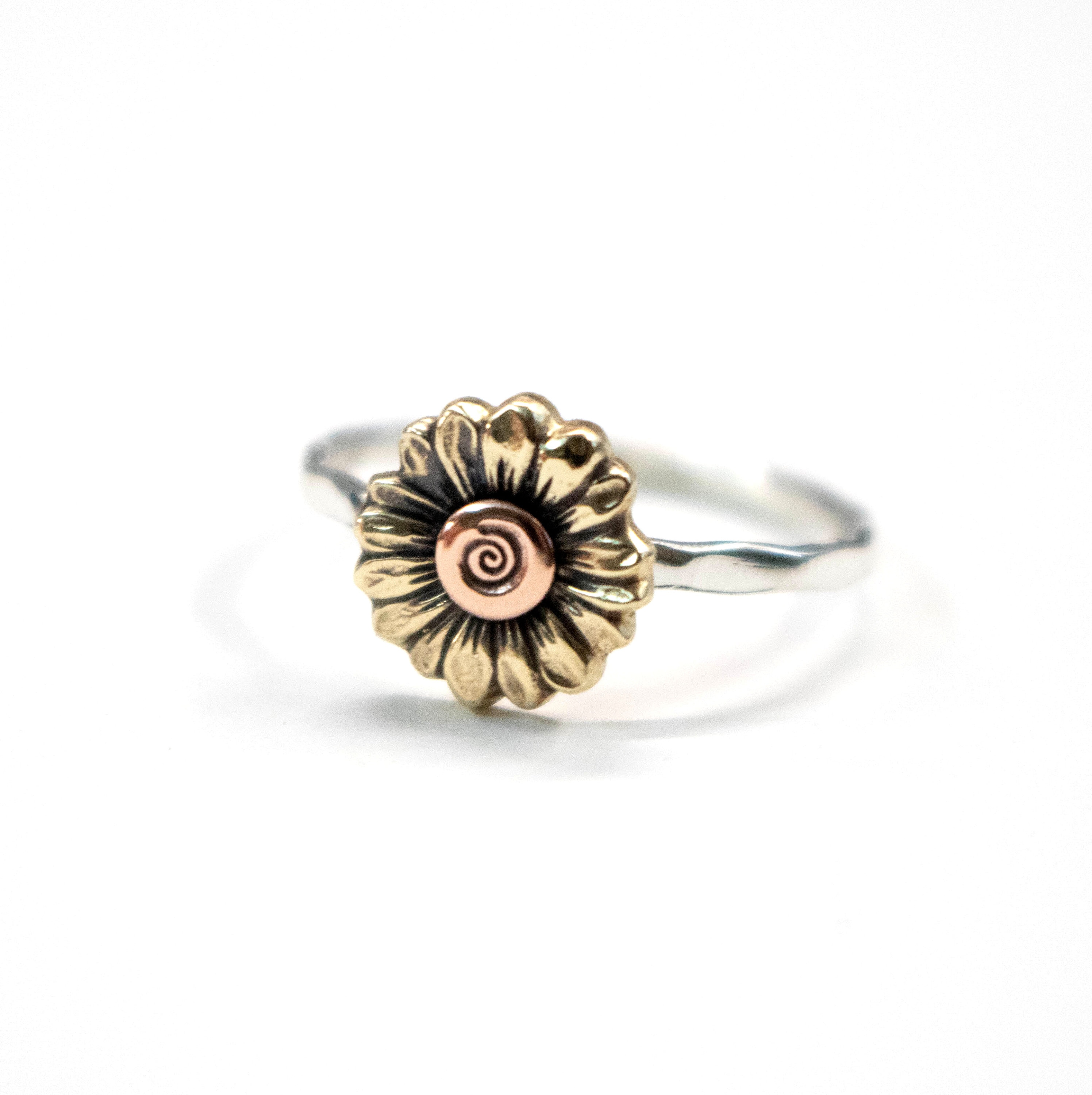 Sunflower Ring Stack Ring Flower Stack Ring Flower Ring | Etsy