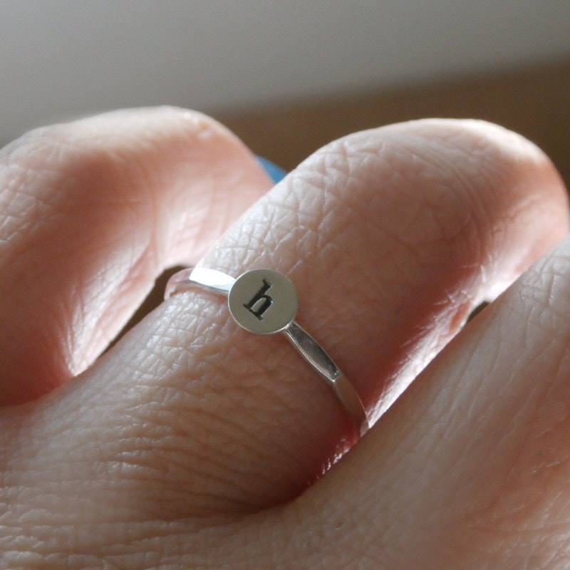 Initial Ring Custom Initial Ring Sterling Silver Brass or - Etsy