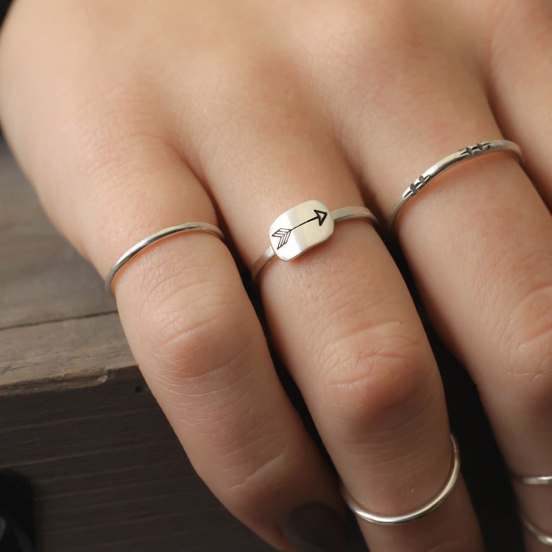 Silver Arrow Ring Sterling Arrow Ring Boho Arrow Ring | Etsy