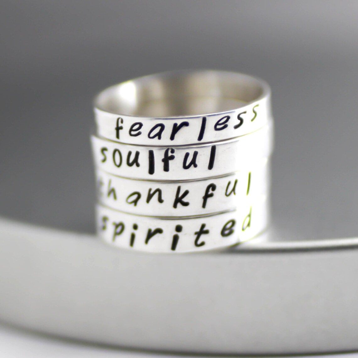 Stack Rings Name Rings Word Rings Personalized Name Rings | Etsy