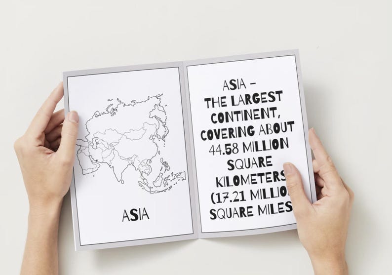 Printable Continents of the World Coloring Booklet, for Kids, Toddlers ...